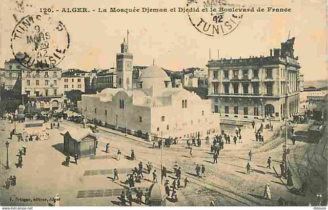ALGÉRIE - ALGER - La Mosquée Djemaa et Djedid et le Boulevard de France - Animée EUR 4,50 ...