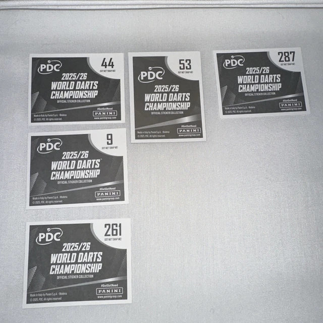 PDC WORLD DARTS Championship 2026 Panini Stickers 2025/2026 - 5 ...