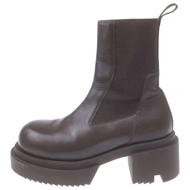 RICK OWENS BEATLE BOGUN Beetle Bogan Side Gore Platform Leather BOOTS ...