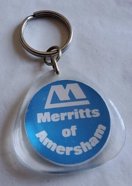 MERRITTS OF AMERSHAM Jaguar dealership keyring/keyfob 70s/80s era, rare ...