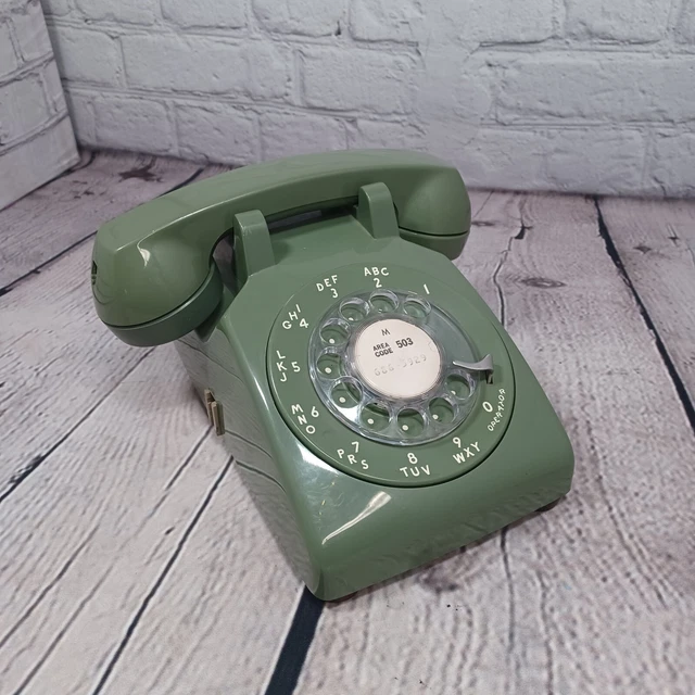 VINTAGE BELL SYSTEM By Western Electric Rotary Dial Desk Telephone - Green £74.65 - PicClick UK