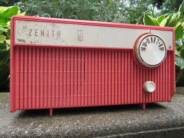 PINK TUBE RADIO vintage ZENITH Model F508V coral RARE 1960's £136.82 ...