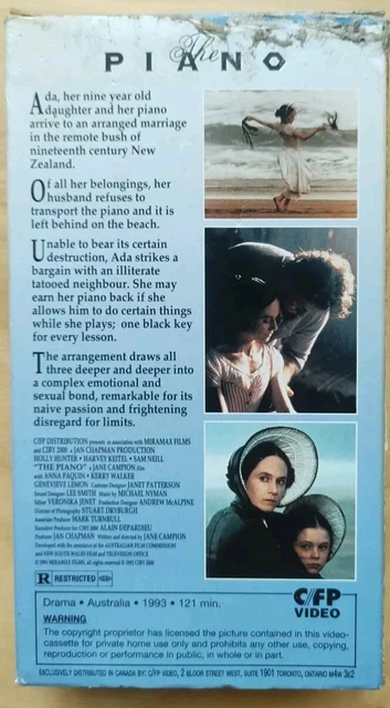 THE PIANO (CFP Video, VHS, 1993, Canadian Distribution) Keitel, Hunter ...