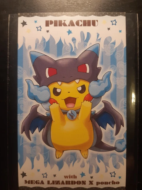 PIKACHU BUSINESS CARD mega charizard X poncho pokemon center EUR 45,00 ...