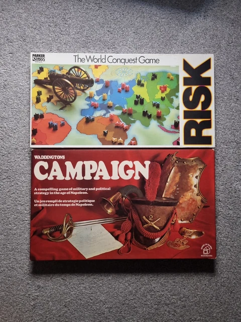 RISK & CAMPAIGN Vintage Strategy Board Games 1970s By Parker ...