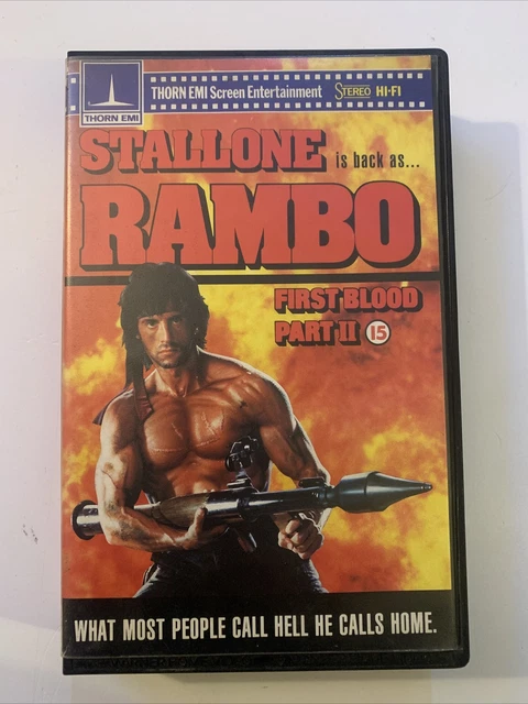 RAMBO FIRST BLOOD Part 2 - Big Box Ex Rental vhs video tape - Thorn EMI ...