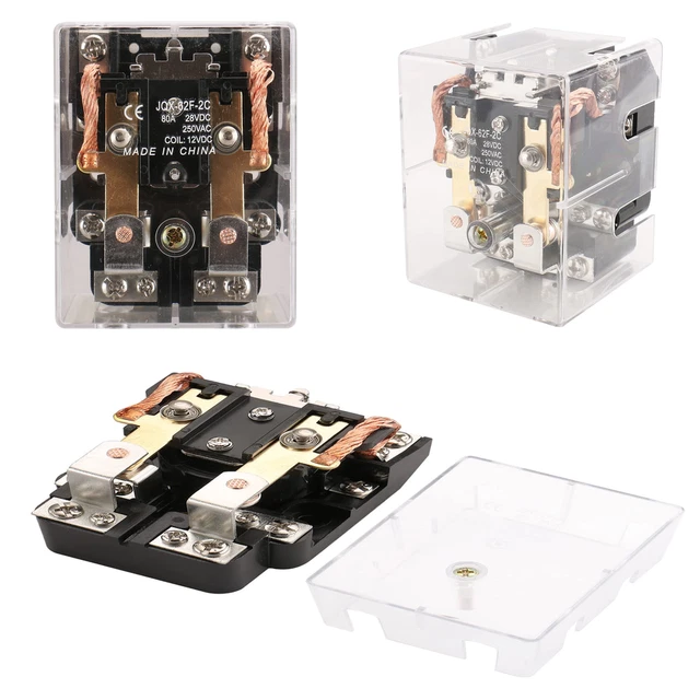 HIGH POWER RELAY JQX-62F-2C Coil Voltage DC 12V 80A DPDT 2NO 2NC ...
