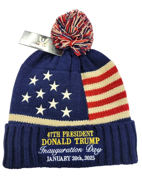 47TH PRESIDENT DONALD Trump Inauguration Day Stars & Stripes Beanie ...