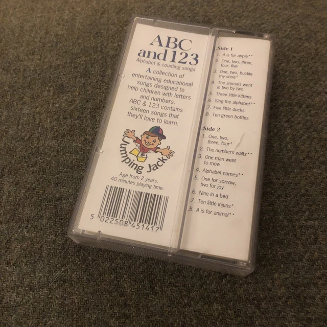 ABC AND 123 Cassette Tape Alphabet And Counting Songs £5.99 - PicClick UK
