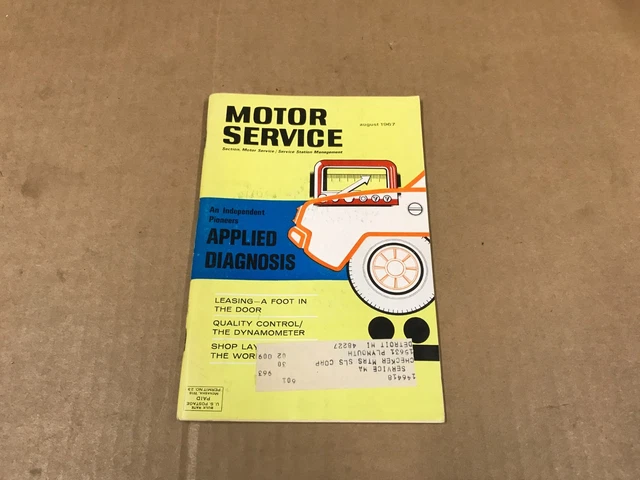 VINTAGE MOTOR SERVICE Handbook - August 1967 $35.52 - PicClick CA