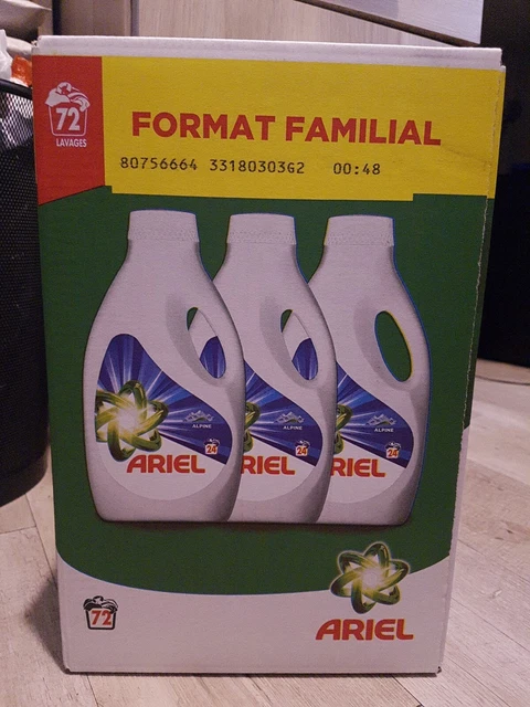 LOT DE 3 bidons de lessive liquide Ariel Alpine - 3 x24 lavages = 72 ...