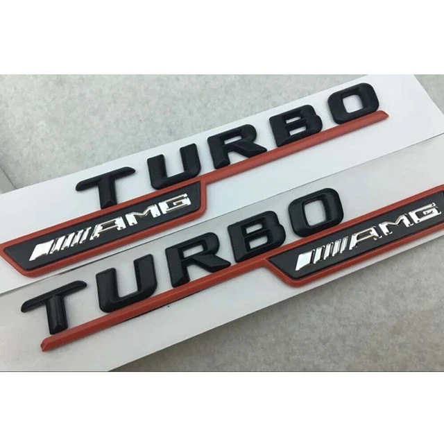 2X FÜR MERCEDES-BENZ 3D Kofferraum Schriftzug TURBO AMG Emblem ...
