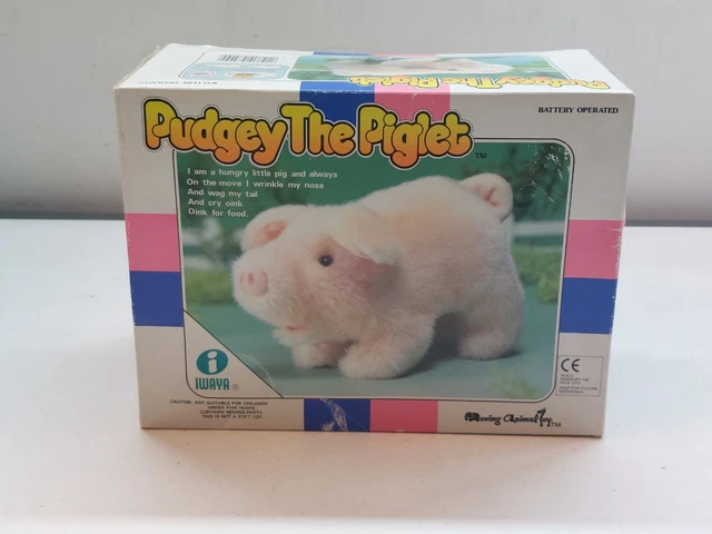 PUDGEY THE PIGLET Moving Animal Toy made by Iwaya - with original box £ ...
