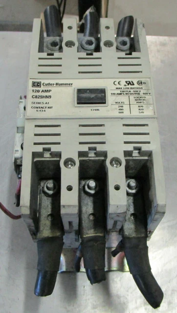 C825HN9 CUTLER-HAMMER SERIES A1 Contactor 3 Pole 120 Amps 600V 3ph Used ...