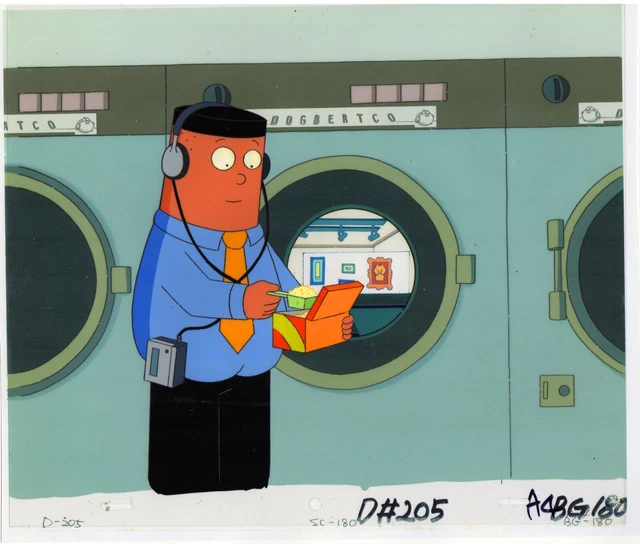 ORIGINAL DILBERT ANIMATION Cel: Giant BEN FRANKLIN CEL on Glossy BG ...