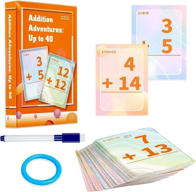 ADDITION FLASH CARDS and Math Facts Flashcards for Kids Ages 4-12, Math ...