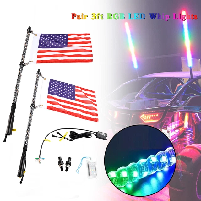Led Whip Nilight 1PCS 3FT Light With Aluminum Base Green Color Safety ...