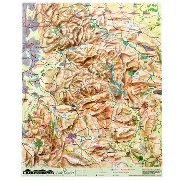 MAP THE PEAK district Raised Relief Map the Peak District 3 £12.99 ...