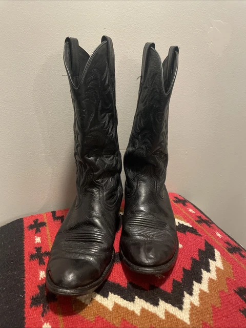 ARIAT BOOTS 11.5 D Black Leather Western Cowboy Heritage R Toe 10002218 ...