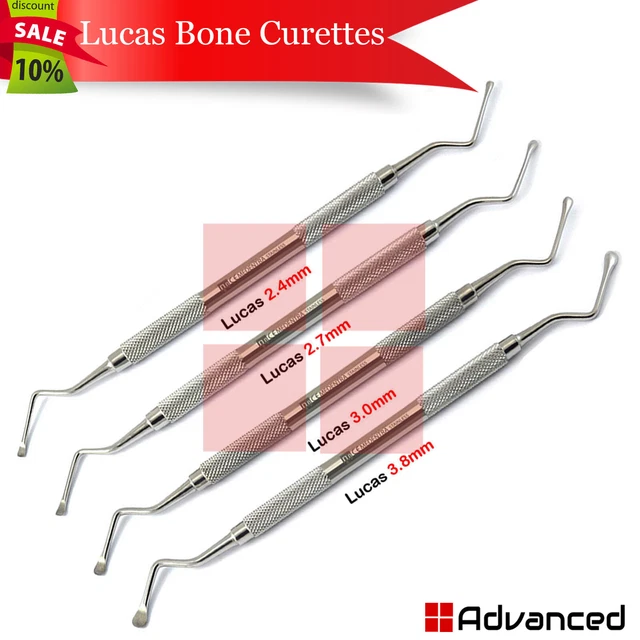 SURGICAL LUCAS BONE Curettes Periodontal Extraction Cyst Removal Tooth ...