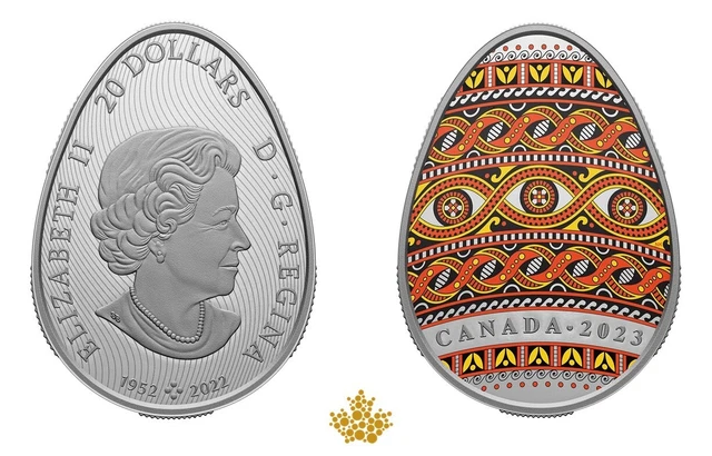 2023 TRADITIONAL UKRAINIAN Pysanka 1oz .9999 Silver Egg-Shaped coin ...