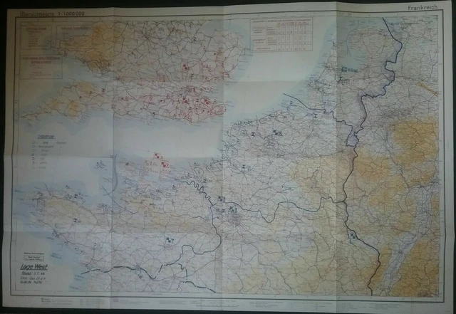 D-DAY GERMAN INTELLIGENCE Map Issued On 3Rd July 1944 Wwii Documents £ ...