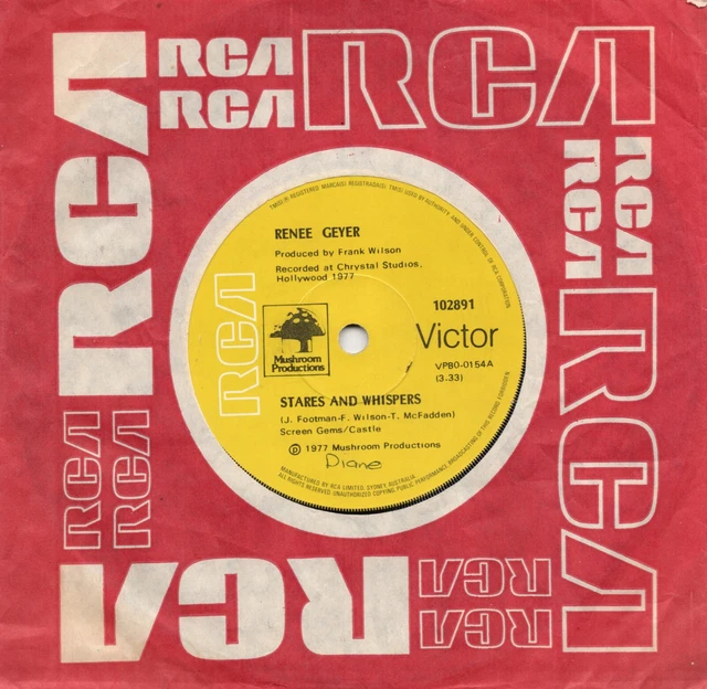 RENEE GEYER STARES AND WHISPERS Australian 1977 RCA Records RARE 7 ...