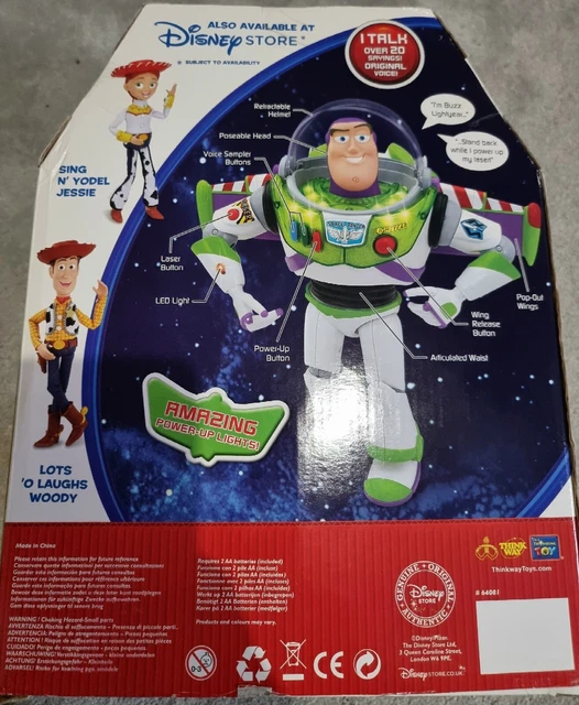 TOY STORY POWER Up Buzz Lightyear Talking Action Figure Light Up Disney ...