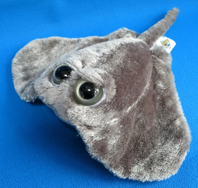 STINGRAY MANTA RAY 11" grey plush BIG EYES soft toy THE PETTING ZOO ...