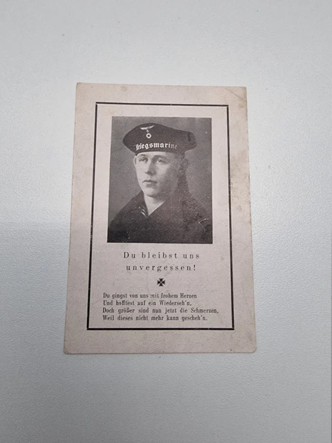 STERBEBILD 2.WK KRIEGSMARINE Matrose KM Arbinger EUR 12,05 - PicClick DE