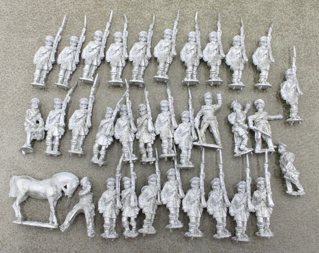 28MM NAPOLEONIC METAL PRUSSIAN LANDWEHR x31 + Colonel ULP2 Elite Minis ...