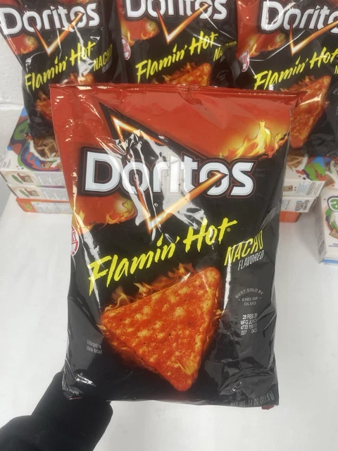 DORITOS FLAMIN' HOT Nacho Tortilla Chips Party Size 11oz Bag USA Import ...