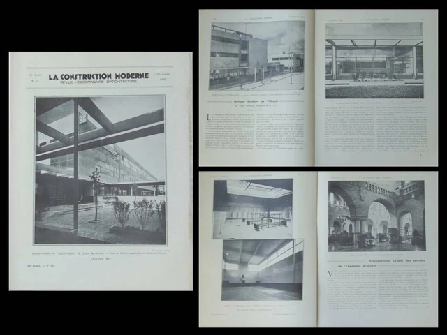 LA CONSTRUCTION MODERNE N°10 1933 Villejuif, College Karl Marx, Andre ...