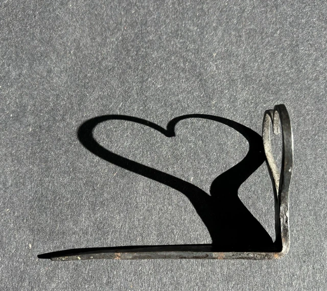EARLY HAND FORGED Wrought Iron Heart Shape Beam Spike Hook £10.76 ...