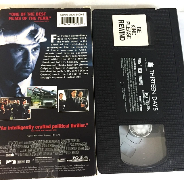 THIRTEEN DAYS KEVIN Costner VHS Tape - Ships with Tracking $12.54 ...