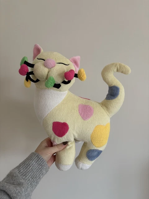 WHIMSICLAY PLUSH WHITE & Rainbow hearts Cat Amy Lacombe retired £26.70 ...