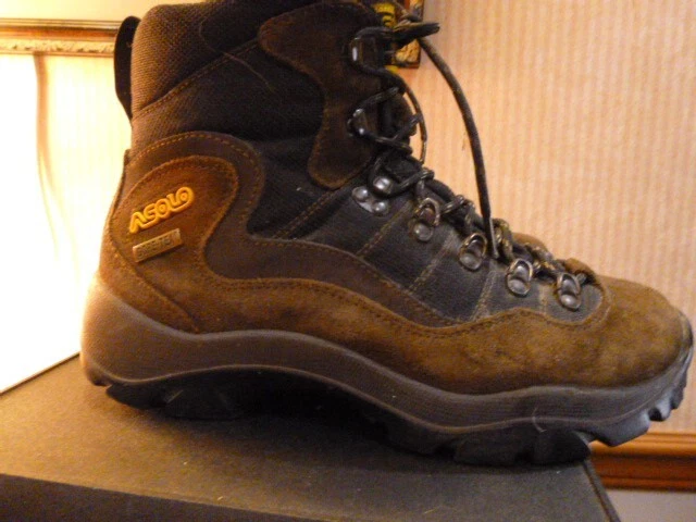 MENS ASOLO CERRO Torre GTX Gore Tex Brown Suede Lace Up Hiking Boots ...