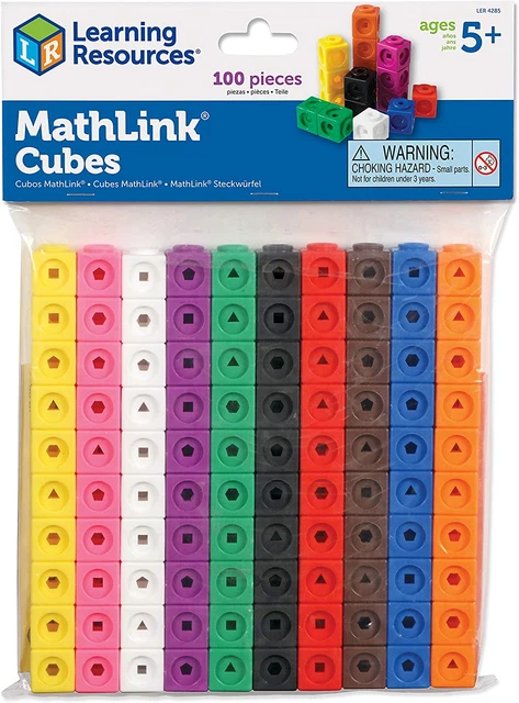 LEARNING RESOURCES MATHLINK Cubes - Set of 100 Cubes, Ages 5+ Kindergarten, STEM £15.74 ...