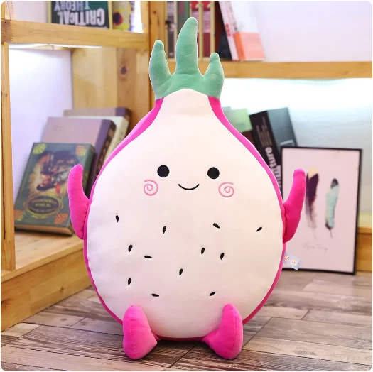 CUTE BEAUTIFUL KAWAII Dragon Fruit Plush Toy Stuffed Fruit Pitaya Doll ...