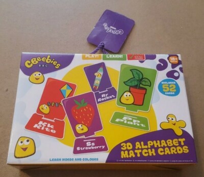 30 CBEEBIES BBC Learn Babies Toddlers Fun Alphabet Match Cards New 18 ...