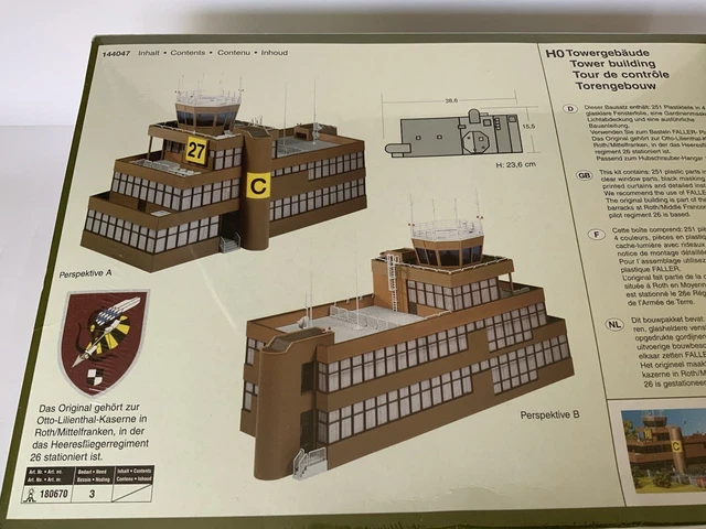 FALLER-MILITARY HO 144047 Towergebäude, kompl. Bausatz, in FOLIE+OVP ...