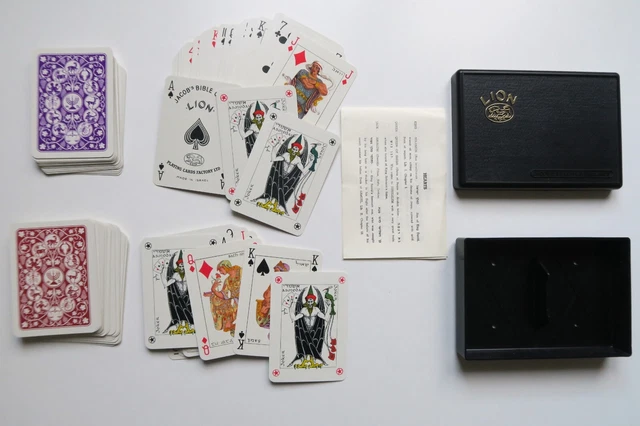 JEU CARTES VINTAGE Jacob's Bible Lion Playing Cards Made in Israel 2x54 ...
