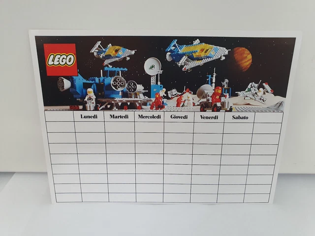 LEGO SYSTEM SPACE classic Stundenplan time table rare promo 70s 80s ...