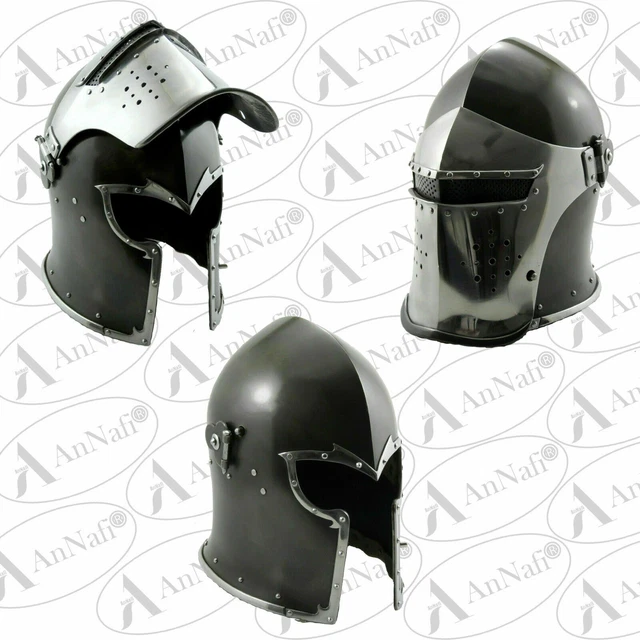 MEDIEVAL BARBUTA HELMET Knights Templar Crusader Armour Helmet Medieval ...