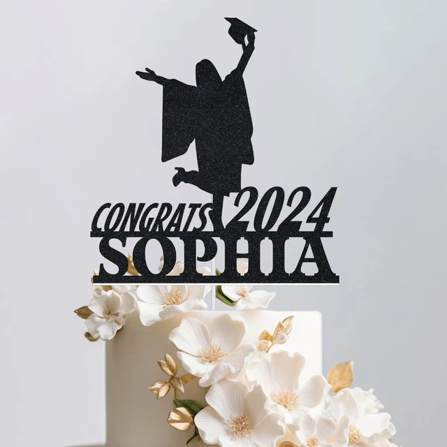 PERSONALISED CAKE TOPPER Congrats Graduation Celebration Student Class ...