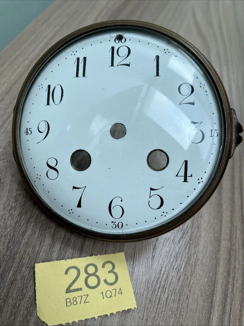 ANTIQUE STRIKING CLOCK Brass Bezel and Convex Glass Dial Mantle (283) £ ...