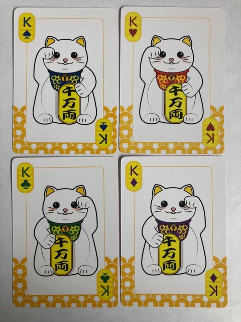 MANEKI NEKO JAPANESE Lucky Cat Good Luck Coin Kitten Swap Playing Cards ...