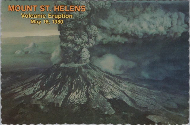 MOUNT ST. HELENS Volcanic Eruption May 18, 1980 Montana Chrome Vintage ...