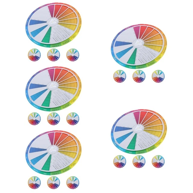 SET OF 5 Color Card Gradient Wheel Paper Diagram Wheels for The Artist ...