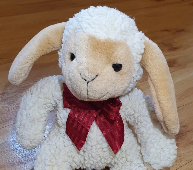 DS NICHOLASS LTD Cream Fur Sheep with Bow Tie Soft Toy Plush Rare ...